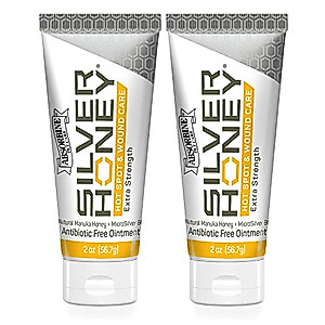Absorbine Silver Honey Hot Spot & Wound Care Ointment (2) 2oz Tubes, Manuka Honey & MicroSilver BG, Medicated for Dogs, Cats, Small Animals
