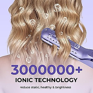 Air Hair Straightener and Curler 2 in 1,360° Airflow Curling Flat Iron, Hair Curler with Cooling Air Vents to Lock in Style,3D Floating Plate,15S PTC Fast Heat-Up,Lightweight & Dual Voltage for Travel