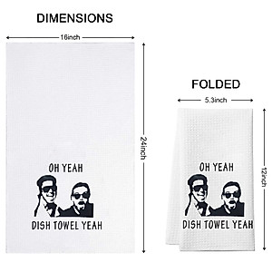 WCGXKO Funny Music Pun Decorative Flour Sack Dish Towel Oh Yeah Dish Towel Yeah Kitchen Towels Tea Towel (Dish Towel Yeah)