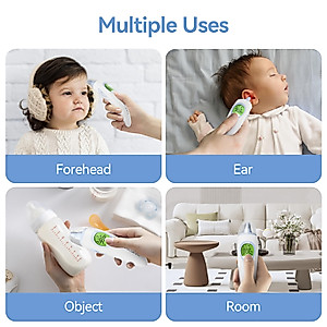 VOLUETH 3-in-1 Baby Thermometer for Ear, Forehead & Touchless, HSA FSA Eligible Items, Digital Thermometer for Infants, Kids & Adults, 30 Memories, 1s Result and Fever Alarm