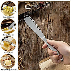 MauSong Butter Knife Spreader Stainless Steel Better Butter Spreader Knife Butter Knife Spreader for Cutting or Spreading Butter, Cheese and Jam, Silver