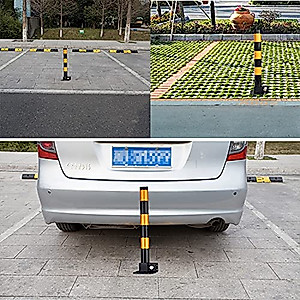 Car Parking Space Lock Bollard Lockable Folding Security Post Bollard Parking Post Easy Installation with Keys(Black Yellow)(Black Yellow) (Black Yellow) (Black Yellow)