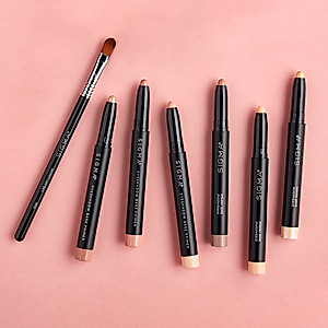Sigma Beauty Eyeshadow Primer Base – Professional Grade Eye Primer Crayon w/Retractable Tip for Long-Lasting Makeup & All-Day Color Payoff, Prevents Creasing (Bubbly, Pinky Peach Champagne Shimmer)