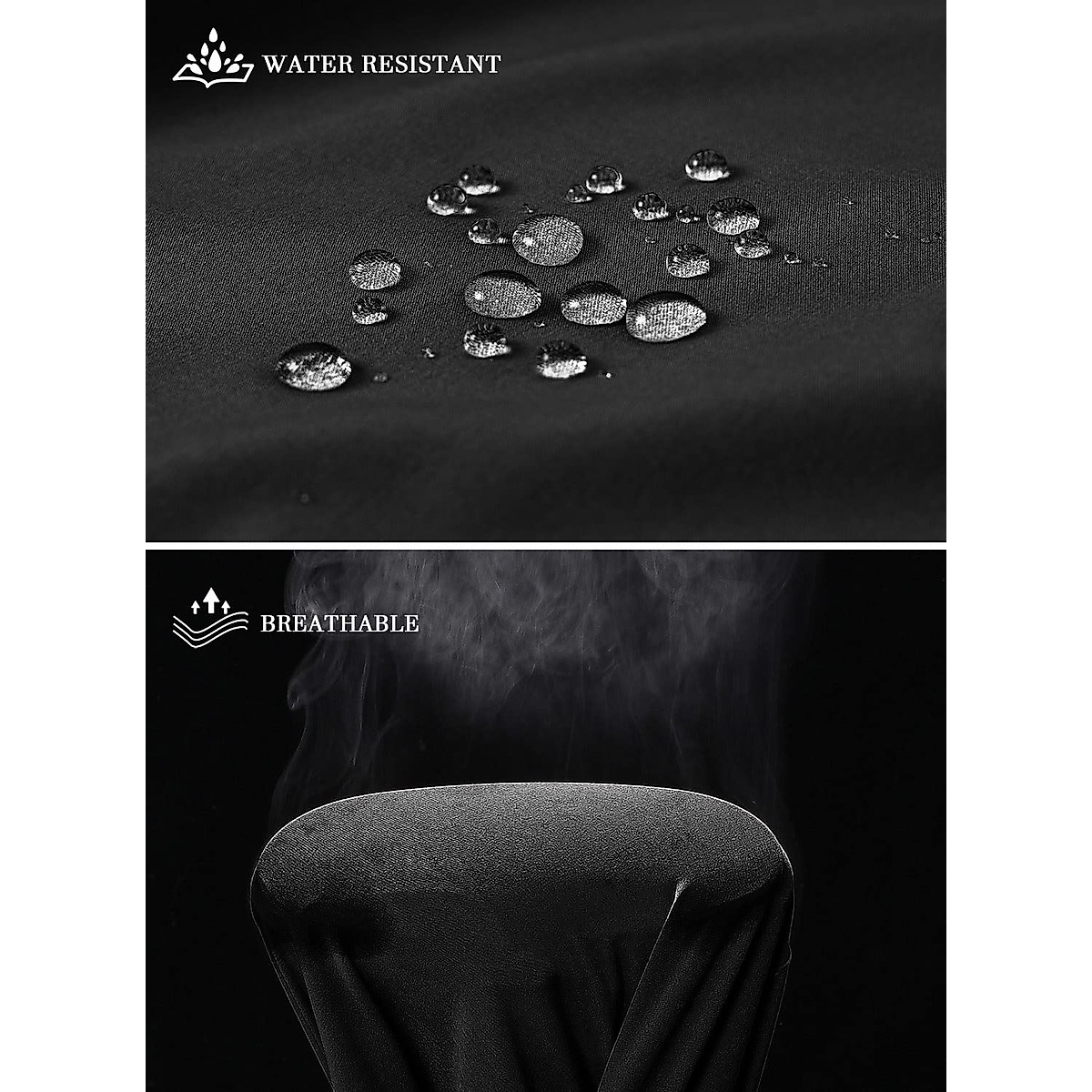 BGOWATU Men's Athletic Hiking Shorts Stretch Quick Dry Sports Gym Shorts with Zipper Pockets for Fishing Travel Black M