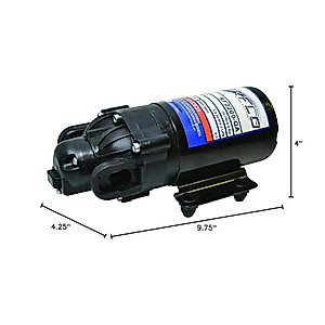 Everflo EF2200-QA-BOX 2.2GPM 12V Diaphragm Pump-Quick Attach Port, Black