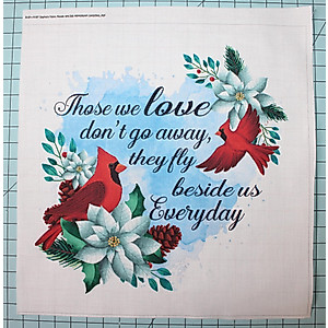 Fabric Panel 8"x8" Memory Cardinal 100% Cotton Quilting Panel Square AM1586