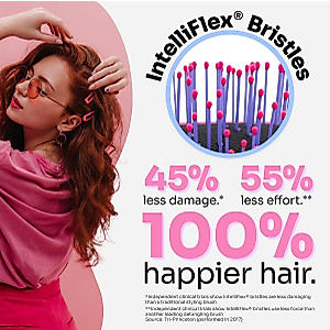 Wet Brush Thick Hair Detangling Brush, Pink - Ultra-Soft IntelliFlex Bristles Glide Through Tangles With Ease - Pain-Free Detangler for All Hair Types, Wet & Dry Hair