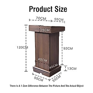 Vintage Lecterns Stable Standing Wooden Podium Square Pulpits with Storage Rack Podium Stand Load 15kg Presentation Stand