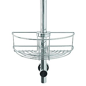 Croydex Chrome Easy to Fit Riser Rail Basket Shower Storage, 5 Year Rust Free Guarantee