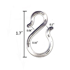 COLIBYOU 24PCS 1.7Inch Clear Plastic Punch Bowl Cup S Hooks