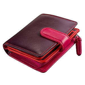 Visconti RB40 Multi Colored Small Soft Leather Ladies Wallet & Purse (Plum Multi)