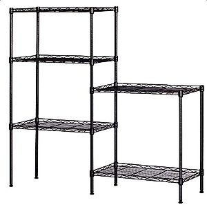 5-Shelf Highly Durable Shelving Storage Metal Organizer Wire Rack with Adjustable Shelves for Kitchen Closet Living Room No Tools Required for Assembly with a Weight Capacity of 550 lbs