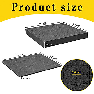 DECOHS 4 PCS Pick Apart Foam Insert- 2 Size Pick and Pluck Foam- Pluck Pre Cube Sheet Foam with Bottom Use for Board Game Box Cases Storage Drawer (Length 16 Inch)