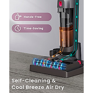 Schenley Wet Dry Vacuum Cleaner - Cordless Vacuum and Mop One-Step Cleaning for Hard Floors with Self-Cleaning and Air Dry, Smart Mess Detection, Enhanced Edge Cleaning, On-Demand Sprayer