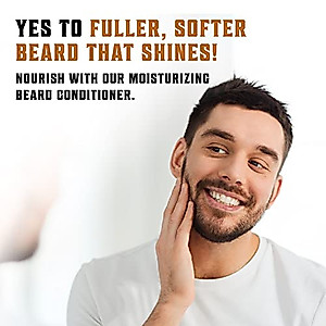 Beard Wash & Beard Conditioner Set w/Argan & Jojoba Oils - Softens & Strengthens - Natural Sandalwood Scent - Beard Shampoo w/Beard Oil (5oz)