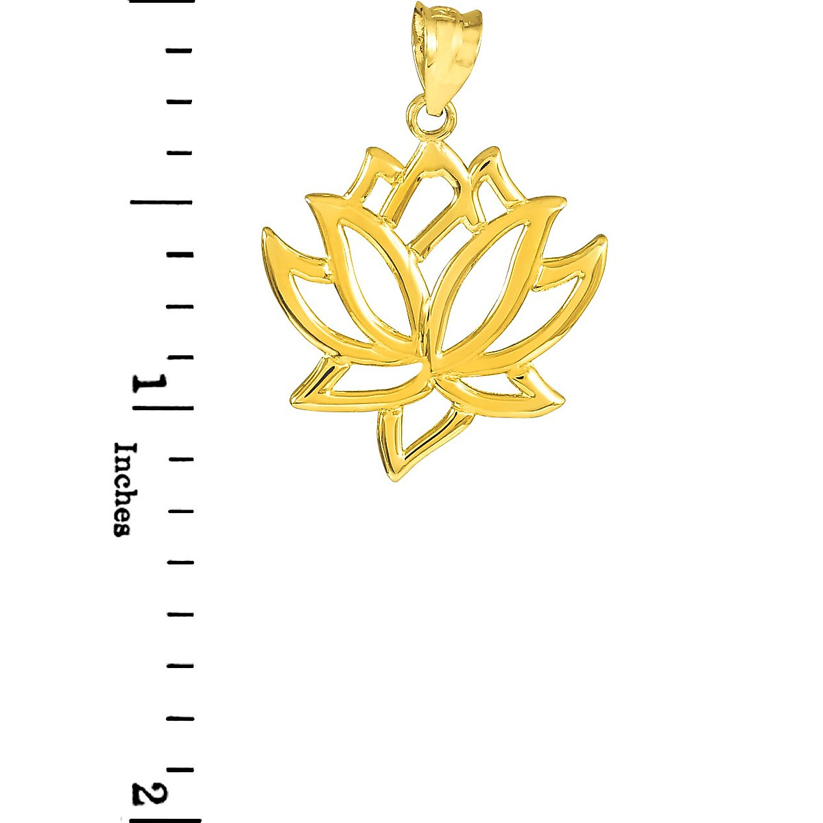 10k Yellow Gold Lotus Flower Pendant