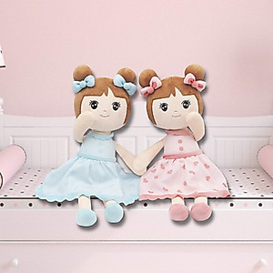 Maxshop 17'' Plush Dolls Baby Girl Toy Gifts Stuffed Doll Super Soft Plush Toy Light Blue with Gift Box (Light-Blue Doll)