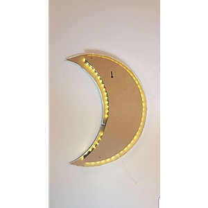 2X Cloud+1 Moon Wall Light, + Silver Star Stickers, Nursery Room Decor Wall Light Set of 3 Wooden Wall Light with LED, 100pcs Silver Star Wall Decals Gift!