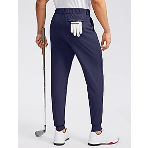 Soothfeel Men's Golf Joggers Pants with 5 Pockets Slim Fit Stretch Sweatpants Running Travel Dress Work Pants for Men(Navy, XXL