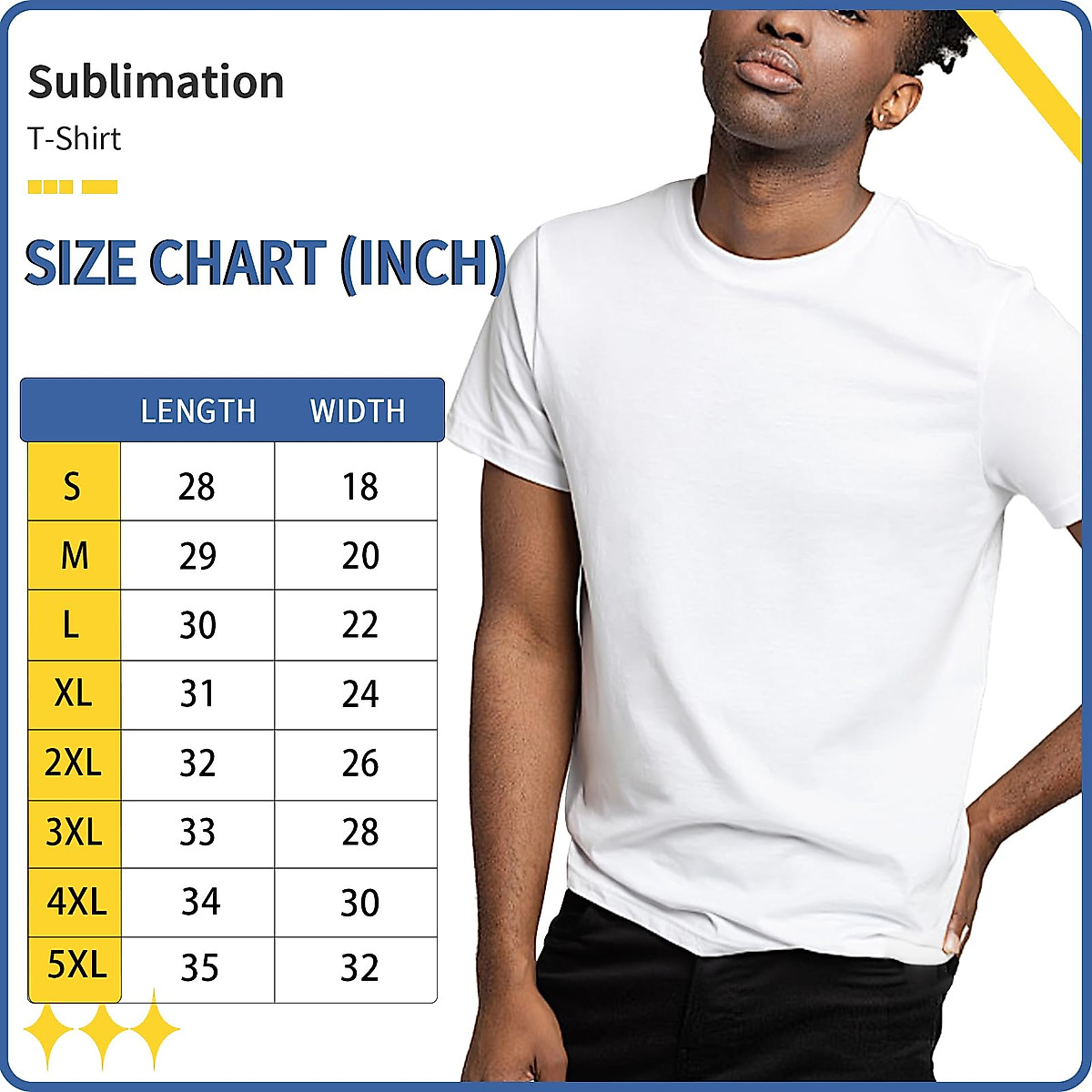 6 Pack Polyester Adult Tshirts for Sublimation White Blank Crew Neck Men Short Sleeve T-Shirt (5X_l)