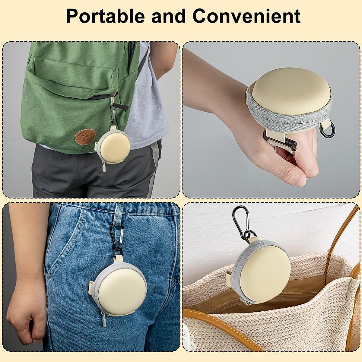 JOYJOM Hard Carrying Case for Go Plus Plus + Accessory, Portable EVA PU Leather Protective Bag Storage Hard Carrying Case for go Plus Plus +2023 (Beige)