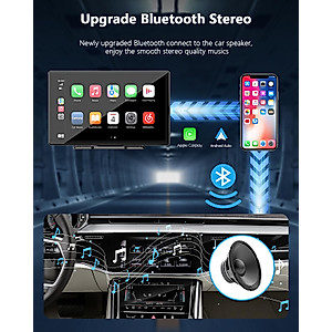 LAMTTO 9 Inch Wireless Car Stereo with Apple Carplay & Android Auto,Portable Touch Screen GPS Navigation for Car,Car Audio Receivers with Bluetooth,Airplay,AUX,Screen for All Vehicles