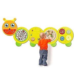 Monläurd® Caterpillar Montessori Busy Board,Sensory Board,Educational Toys,Activity Cube,Wall Toys,Daycare Furniture,Playroom Furniture,Interactive Toys,Wooden Toys,Learning Toys,Boys and Girls 6 M+