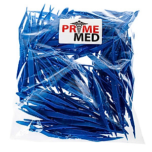 Bulk Priced Plastic Blue Forceps (Tapered Tweezers) from PrimeMed (125 Count)