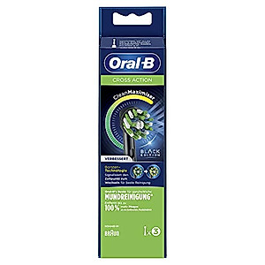 Oral-B Oral-B CrossAction with CleanMaximiser Black Edition Brush Heads Pack of 3