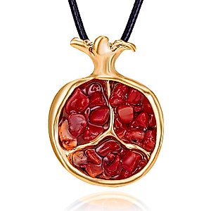 fly way Exaggerated Long Pomegranate Necklace, Novel and Fashionable Fruit Pendant Necklace (02)