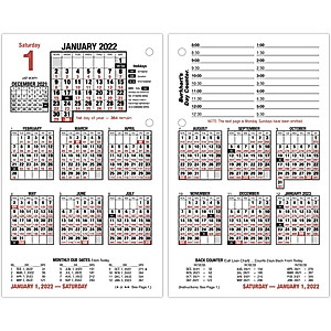 AT-A-GLANCE 2022 Daily Desk Calendar Refill by AT-A-GLANCE, 4-1/2" x 7-1/2", Loose-Leaf (E71250)