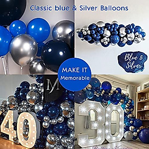Navy Royal blue Silver balloon Garland Kit 160 PCS dark blue Balloons Arch for boy birthday decorations 50th Men Bithday supplies
