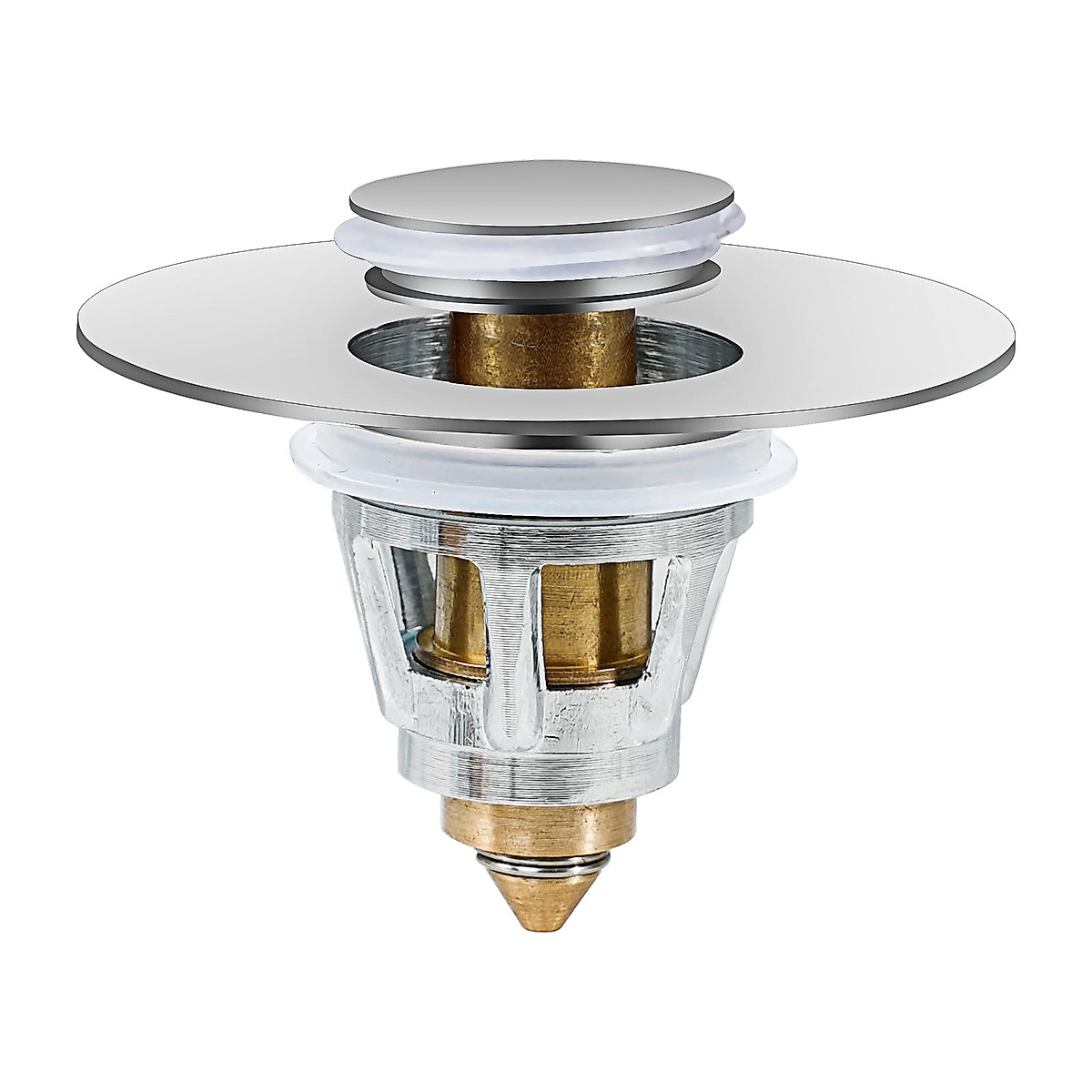 2-in-1 Bathroom Sink Stopper，pop up Sink Drain Stopper，Sink Drain Strainer and Pop-Up Stopper - Hair Catcher and Clog Remover for Bathroom Sinks and Bathtubs,2-Pack