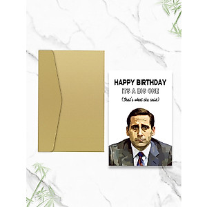 Fumnwoks Happy Birthday Cards, Funny Birthday Gifts Card for Female Co-workers or Girlfriends, Michael Scott Birthday Bards, Office Birthday Cards for Friend
