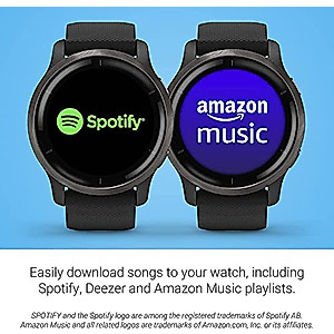 Garmin Venu 2, GPS Smartwatch with Advanced Health Monitoring and Fitness Features, Slate Bezel with Black Case and Silicone Band (Renewed)