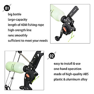 ZSHJGJR Archery Bowfishing Reel Spincast Reel Bowfishing Tool with 40m Fishing Rope Fishing Arrows Kit for Compound Recurve Bow Fishing Hunting Accessory