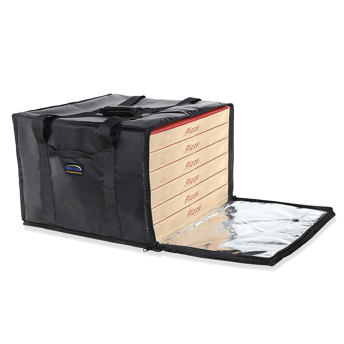 New Star Foodservice 51148 Insulated Pizza Delivery Bag, 20" by 19" by 13", Black