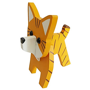 Red Dollar Handmade Wood Carved Animal Eyeglass Holder, Sunglasses Display Stand, Nightstand Home Office Desk Decor, Christmas Holiday New Year Business (Cat)