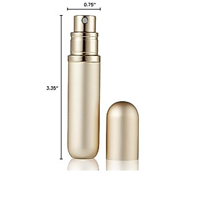 BRARIOS Refillable Portable Mini Perfume Atomizer for Travel, 5ml Luxury Empty Leakproof Pump Perfume Spray bottle Atomizer for Man and Woman (Y-Champaign Gold)