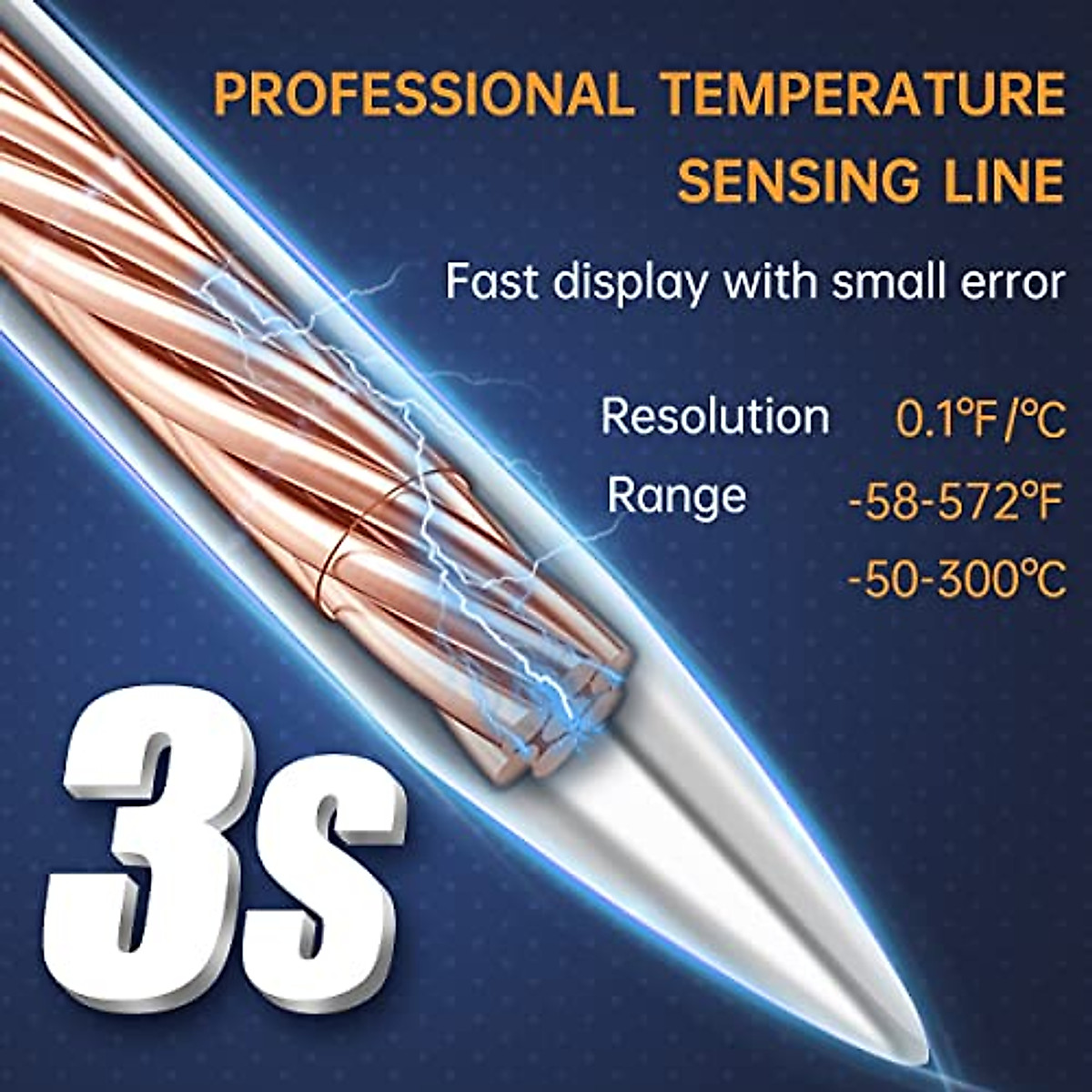 OWOXER Digital Meat Thermometer, Instant Read Food Thermometer with Probe, Waterproof Cooking Thermometer with Backlight, Professional Grill Thermometer for Kitchen, Outdoor and BBQ