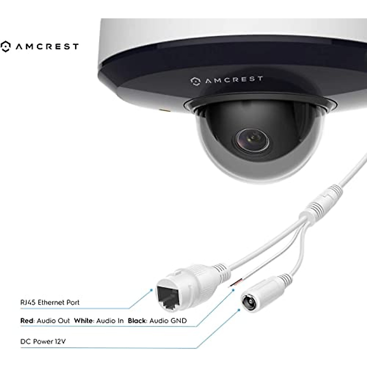 Amcrest ProHD 1080P PTZ Camera Outdoor, 2MP Outdoor Vandal Dome IP PoE Camera (3X Optical Zoom) IK08 Vandal-Proof, IP66 Weatherproof, Night Vision up to 49ft, Pan/Tilt (IP2M-866EW) (White)