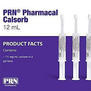 PRN Pharmacal Calsorb - Calcium Nutritional Supplement to Help Maintain Healthy Calcium Levels in Dogs - Gel-Based Dog Nutritional Supplement in an Easy-to-Use Syringe - 12 mL Syringe (3 Packs)