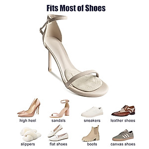 Riootlnm Metatarsal Pads, Ball of Foot Cushions, Heel Pads Inserts for Too Big Shoe, Reduce Foot Pain, No Slip Heel Grips Liners Shoe Pads for Loose Shoe, Blisters(Beige+Black)