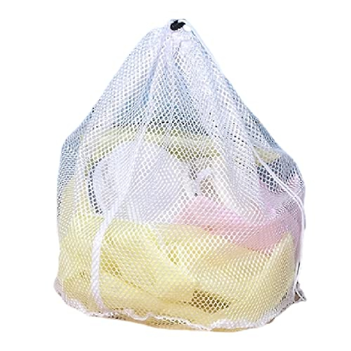 Small Commercial Mesh Laundry Bags with Handle and Drawstring for Dormitory, Travelling, College,Apartment, Camping, RV, Machine Washable, Over Door Hanging Mesh Bag,20×17inc