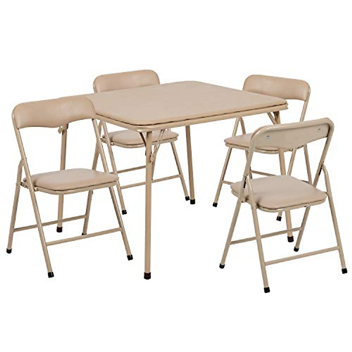 Flash Furniture Kids Tan 5 Piece Folding Table and Chair Set