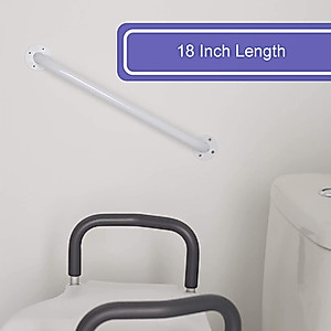 McKesson Grab Bar, Wall Mount, Steel, Bathroom, Shower Aid, White Power Coated, 18 in, 3 Count