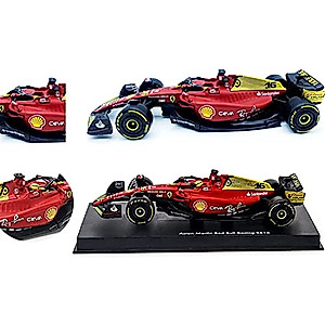 XTD Bburago 1:43 2022 F1 F1-75 75th Anniversary #16 Charles Leclerc F1-75#55 Carlos Sainz Alloy Luxury Vehicle Diecast Cars Model Toy Collection Gift (F1-75 75th #16 Hardcover)