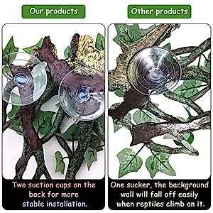 Hamiledyi Reptile Climbing Branch with Suction,Resin Snake Climb Tree Bearded Dragon Tank Background Tree Frog Terrarium Accessories for Tarantula Chameleon Lizard Hermit Crab