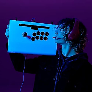 Victrix Pro FS ESports Playstation Fight Stick for PS4, PS5, PC, Durable Aluminum, Sanwa Denshi Buttons, Ergonomic Wrist Slope, Detachable Joystick, Tournament Grade for Fighting Games (Purple)