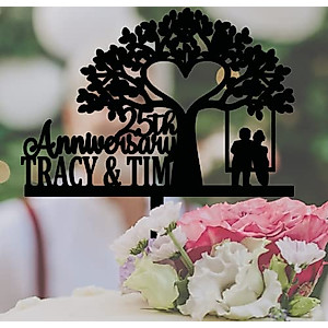 Anniversary Cake Topper- Personalized Rustic 50th cake topper, golden anniversary, 40th, 60th, 10th, 15th, 25th, Gold anniversary topper